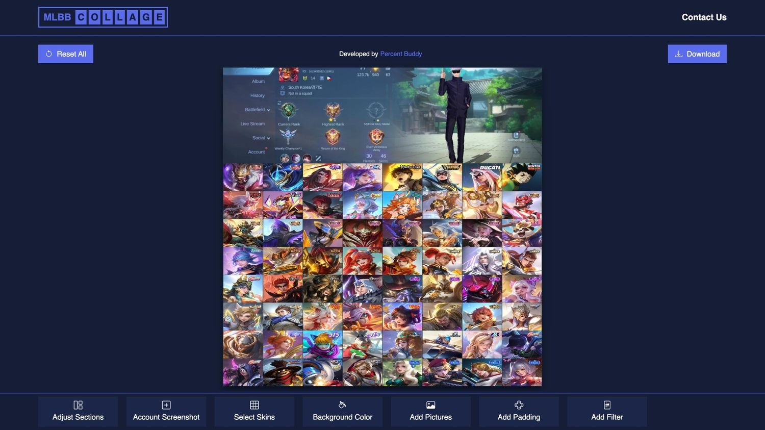 Mlbb Collage | fastest way to create skin collage